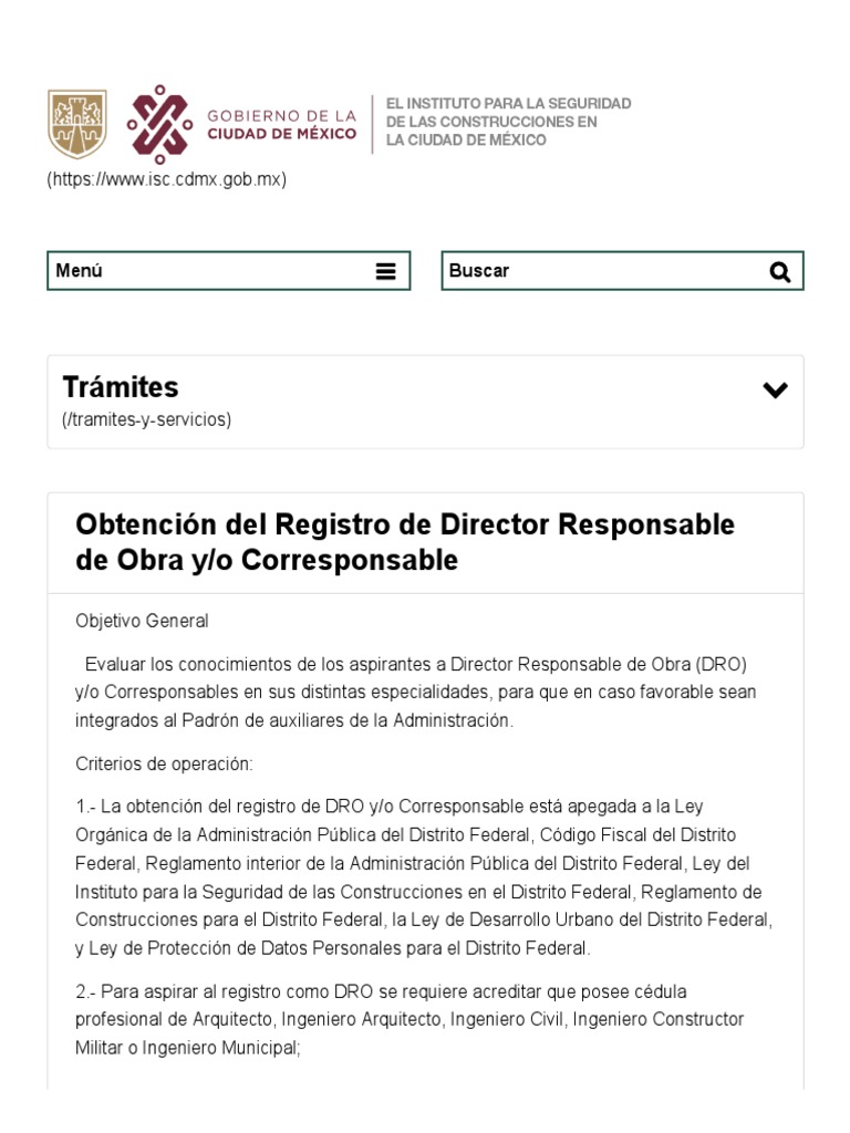 Obtención Del Registro de Director Responsable de Obra y Correspnsable ...