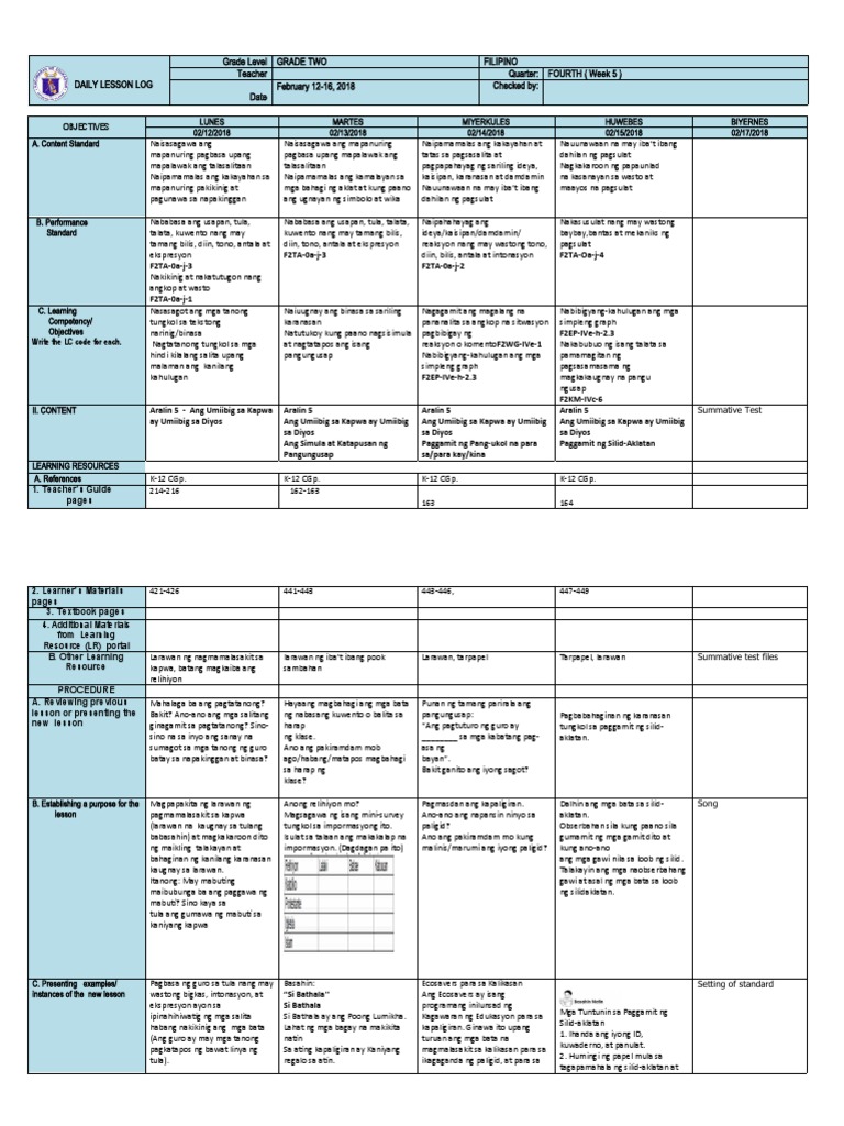 Filipino 2 Q4 Week 5 | PDF