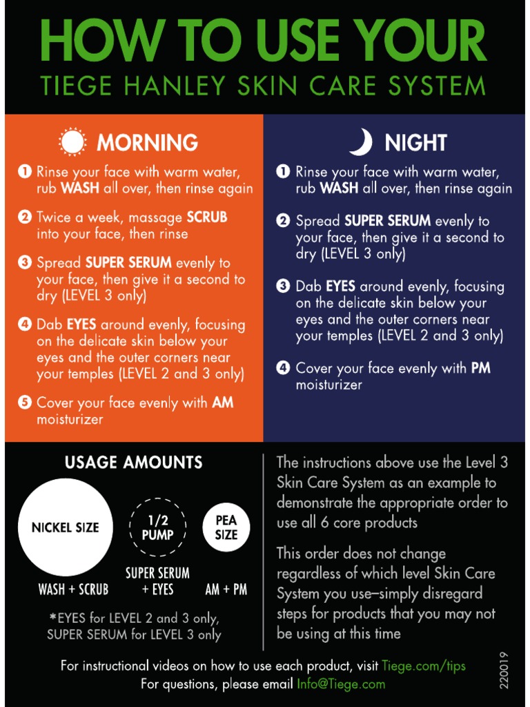 Skin Care Instruction Card | PDF