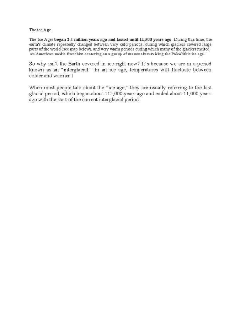 The Ice Age | PDF