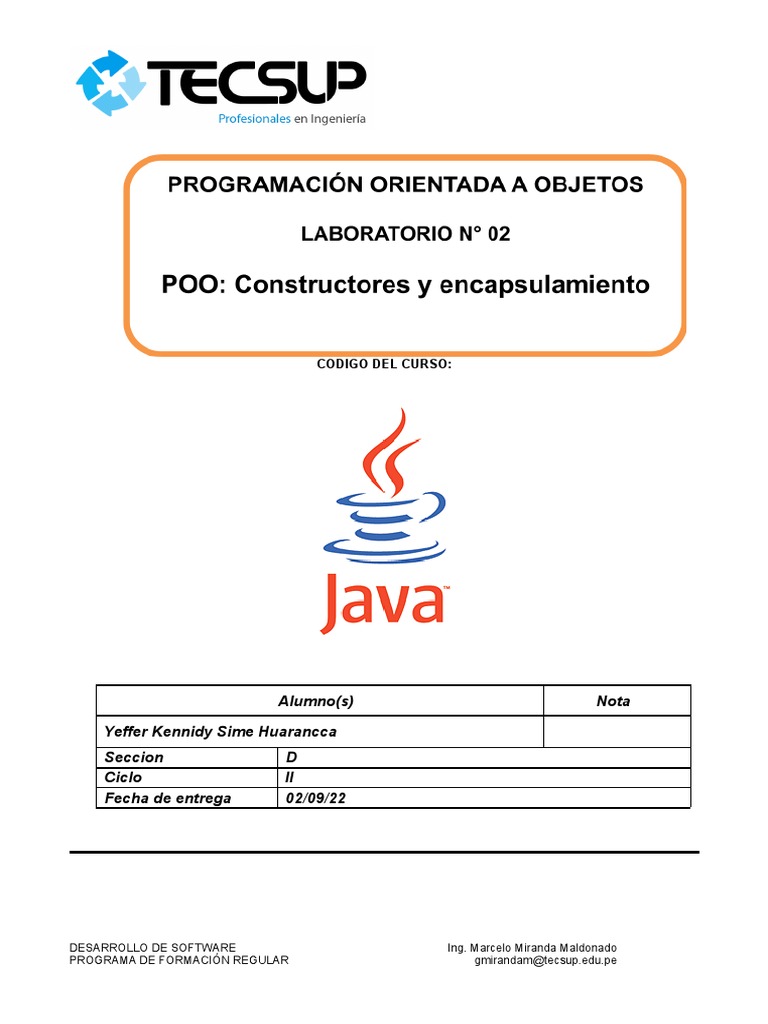 Glab S02 Htorrico 2022 02 | PDF | Java (lenguaje de programación) | Programación