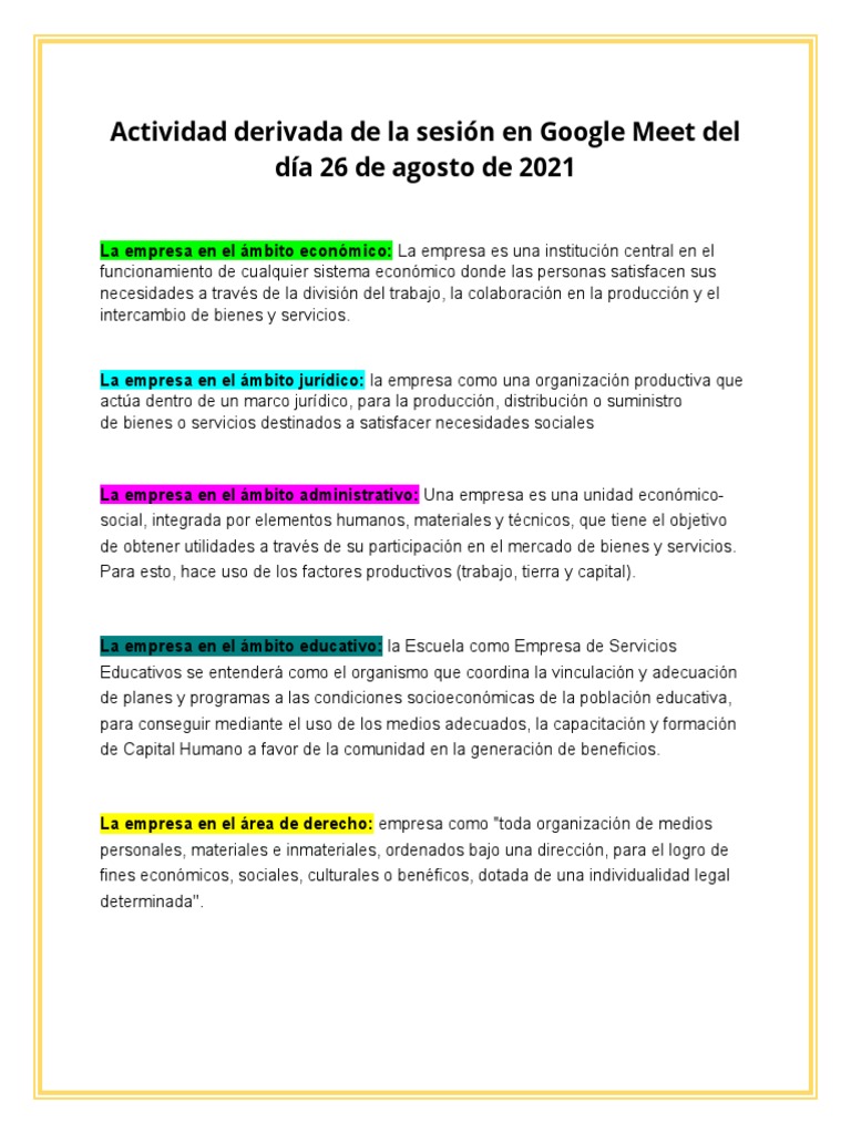 5 Conceptos de Empresa | PDF