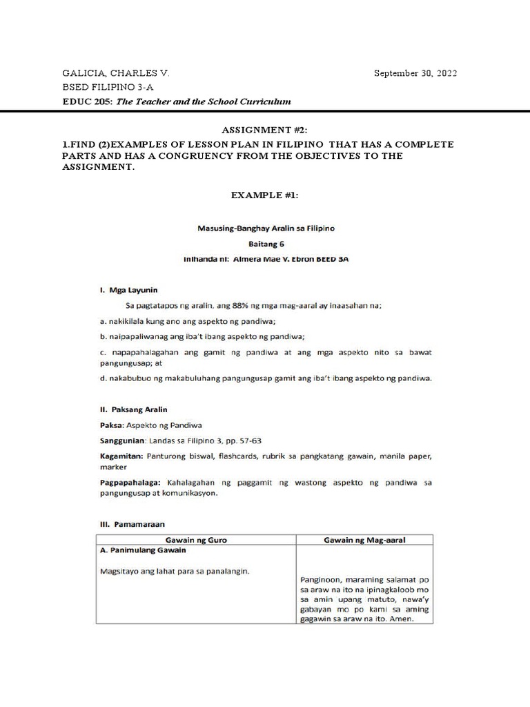 Galicia - Educ 205-Assignment 2 | PDF