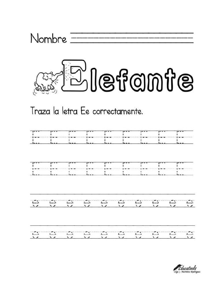 Actividad de La Vocal e y Del 1.al 10 | PDF