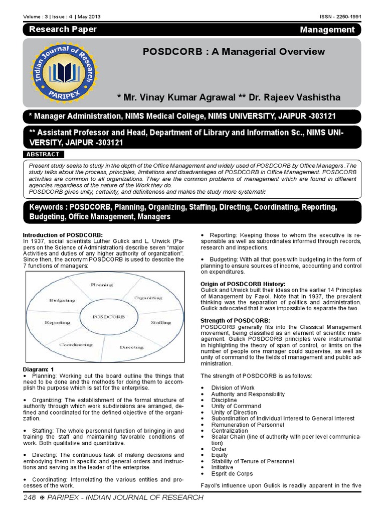 Posdcorb - A-Managerial-Overview May 2013 9199390764 0408216 | PDF