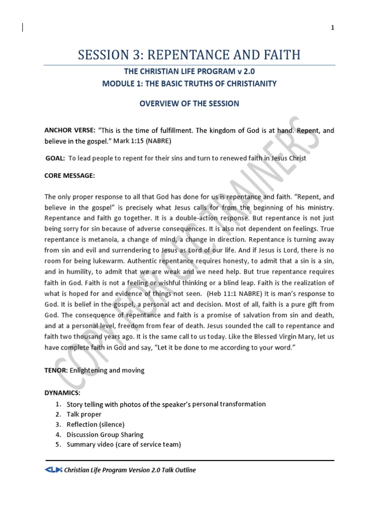Faith and Repentance | PDF | Jesus | Faith