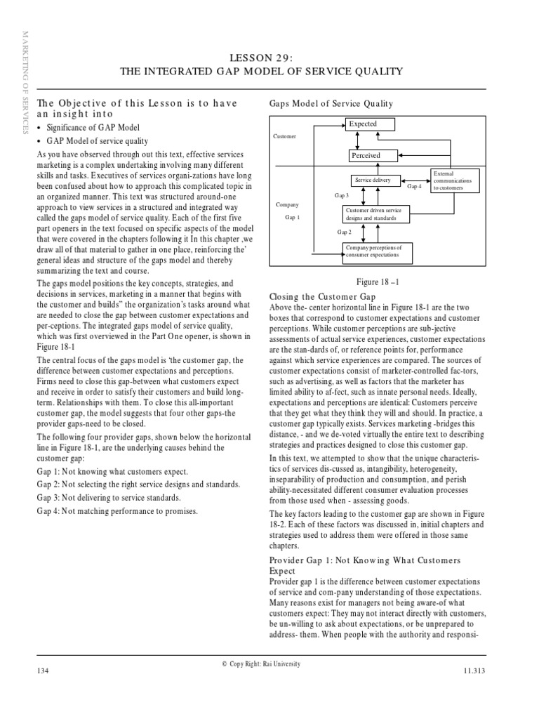GAP Model of Service Quality | PDF | Strategic Management | Conceptual ...