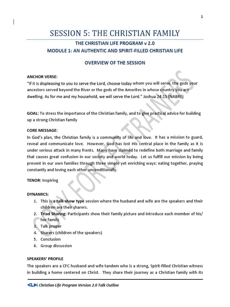 Christian Family God S Plan And Our Mission Pdf Family Catholic