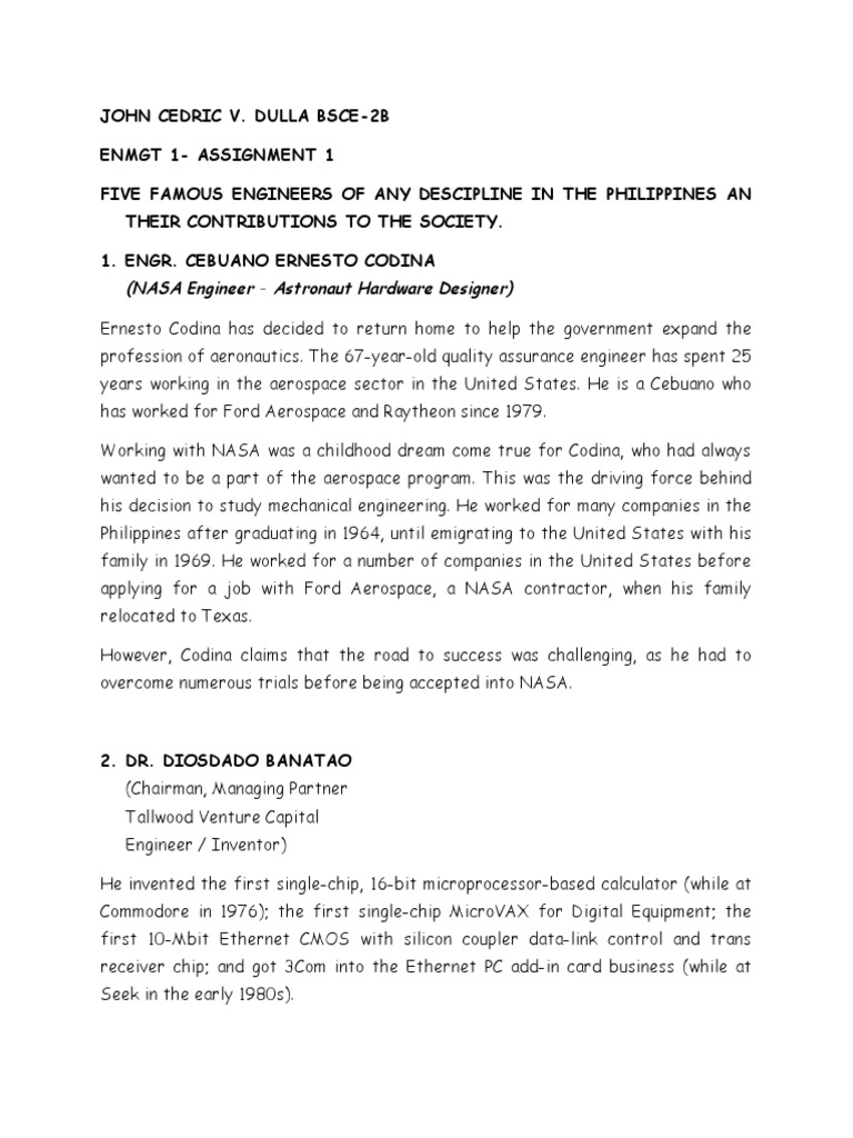 5 Famous Engineers | PDF | Moon | Nasa