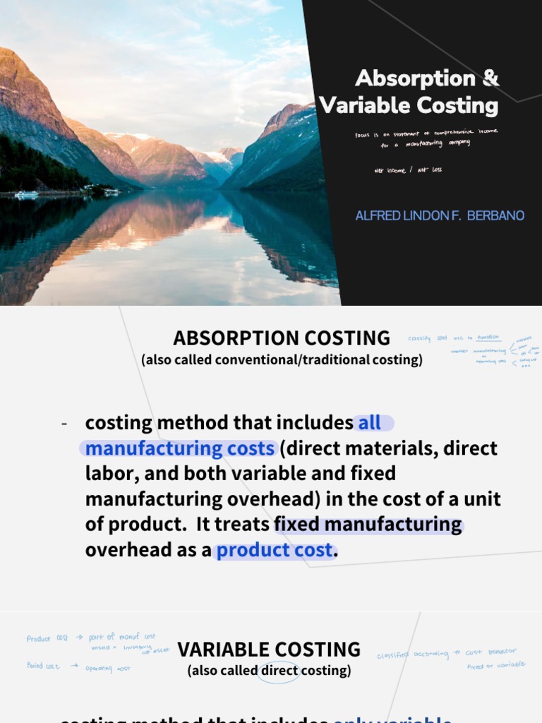 Absorption Variable Costing | PDF | Inventory | Cost