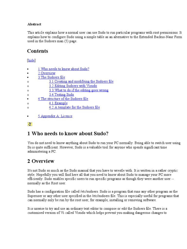 Sudoers | PDF | Sudo | Superuser