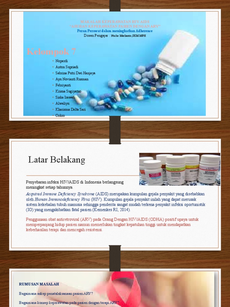 New PPT ARV Dan Peran Perawat Dalam Adherence Pasien HIV | PDF