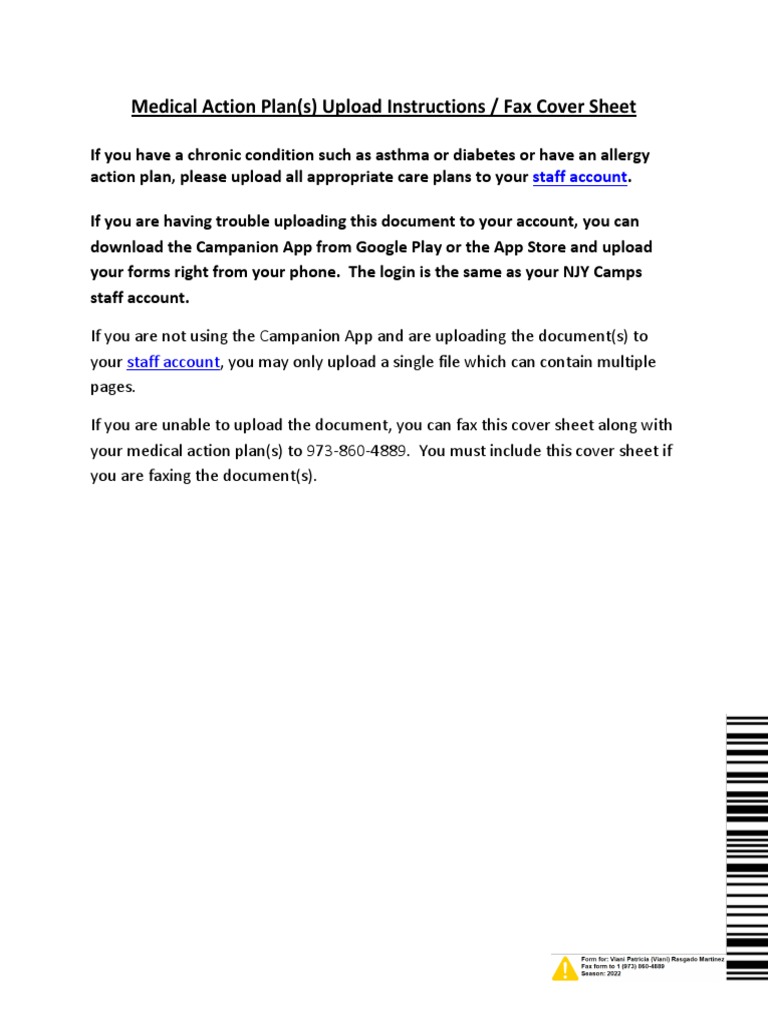 Medical Action Plan(s) Upload Instructions | PDF