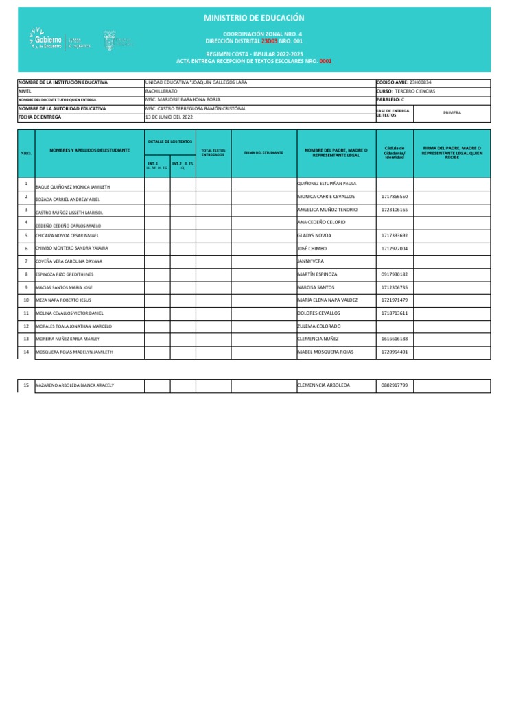 Actas de Libro 4to B | PDF