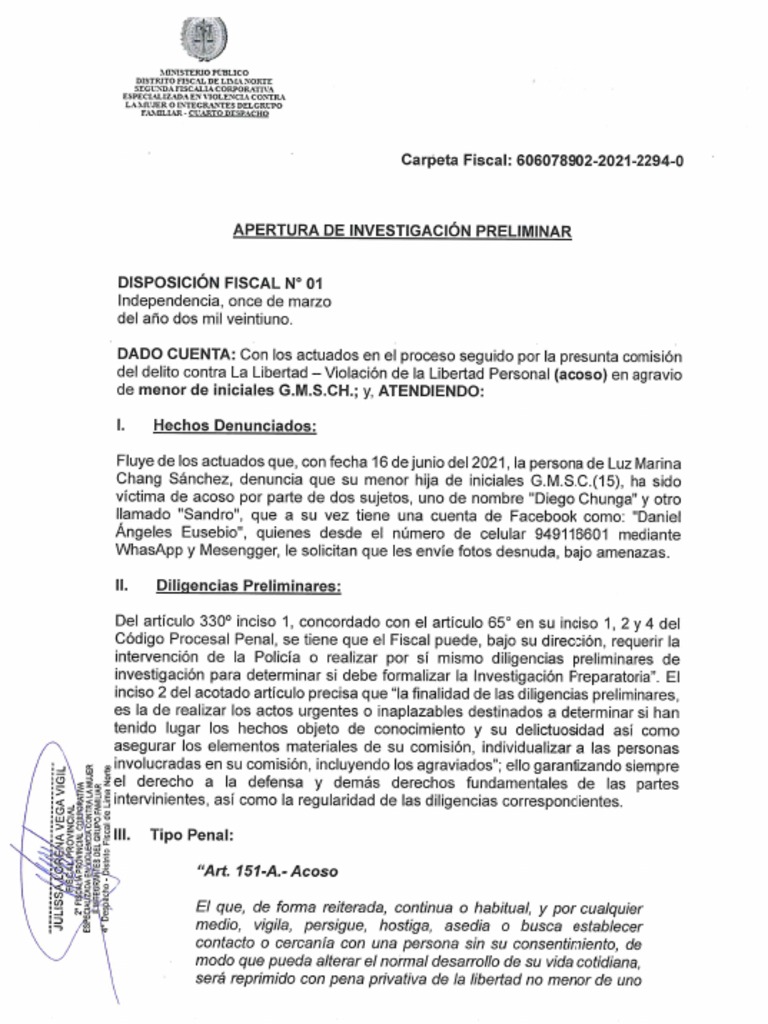 Caso 2294-2021 - Disposición #01 | PDF