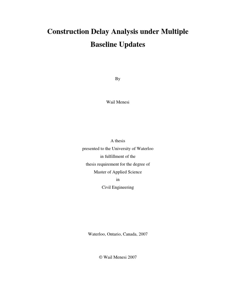 MASc-Thesis-Construction Delay Analysis Under Multiple Baseline Updates ...