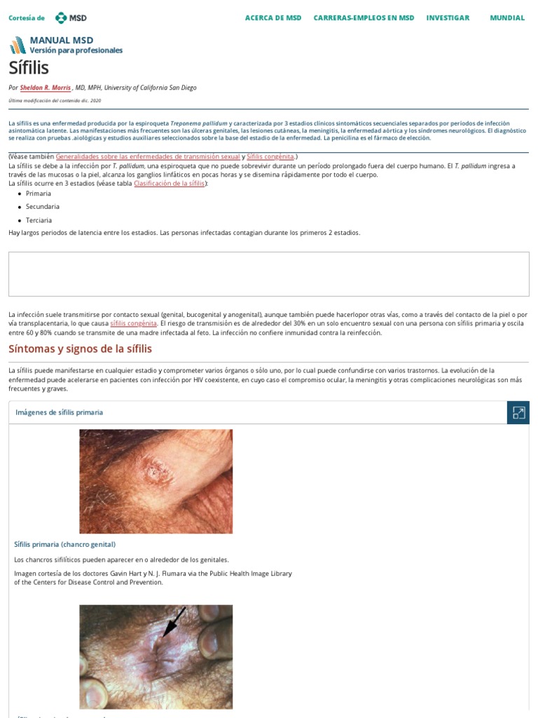 Sífilis - Enfermedades Infecciosas - Manual MSD Versión para ...