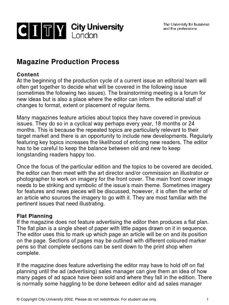 Magazine Production Value Chain | PDF | Copy Editing | Editing