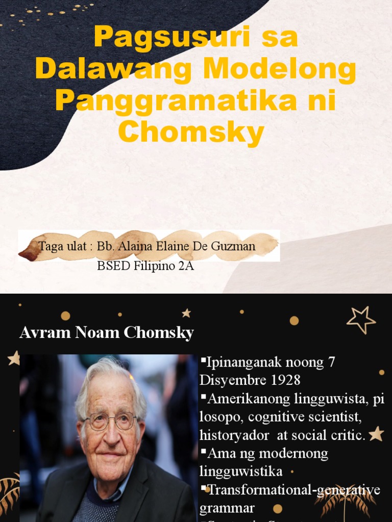 Pagsusuri Sa Dalawang Modelo Ni Chomsky | PDF