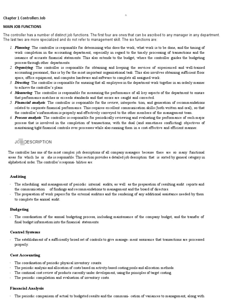 Financial Controllership | PDF | Internal Control | Accounting