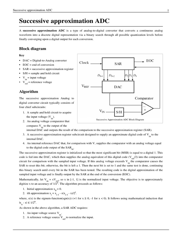 Successive Approximation ADC Overview | PDF | Analog To Digital ...