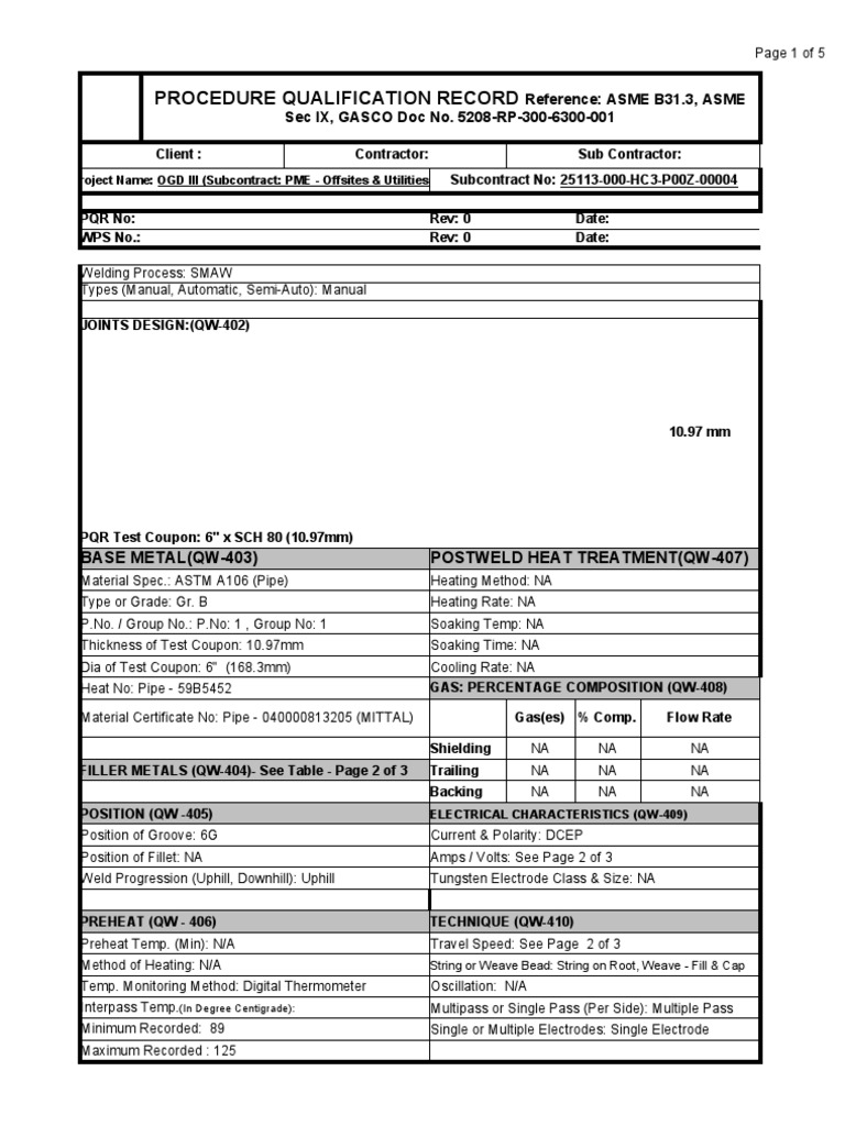 PQR 014 (Qualified Sa 106 GR B | PDF | Pipe (Fluid Conveyance) | Welding