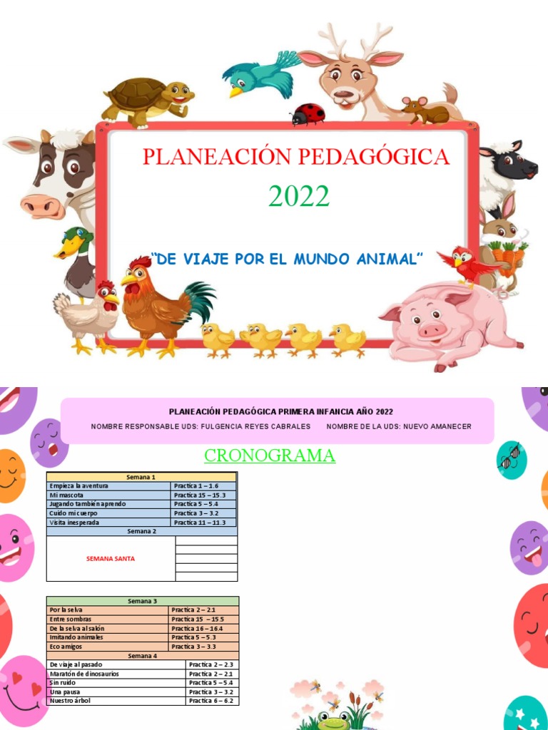 Planeación Pedagógica Viaje Por El Mundo Animal 2022 | PDF Planeación Pedagógica Viaje Por El Mundo Animal 2022 | PDF