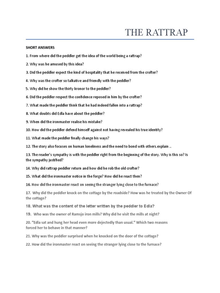 The Rattrap Lesson | PDF