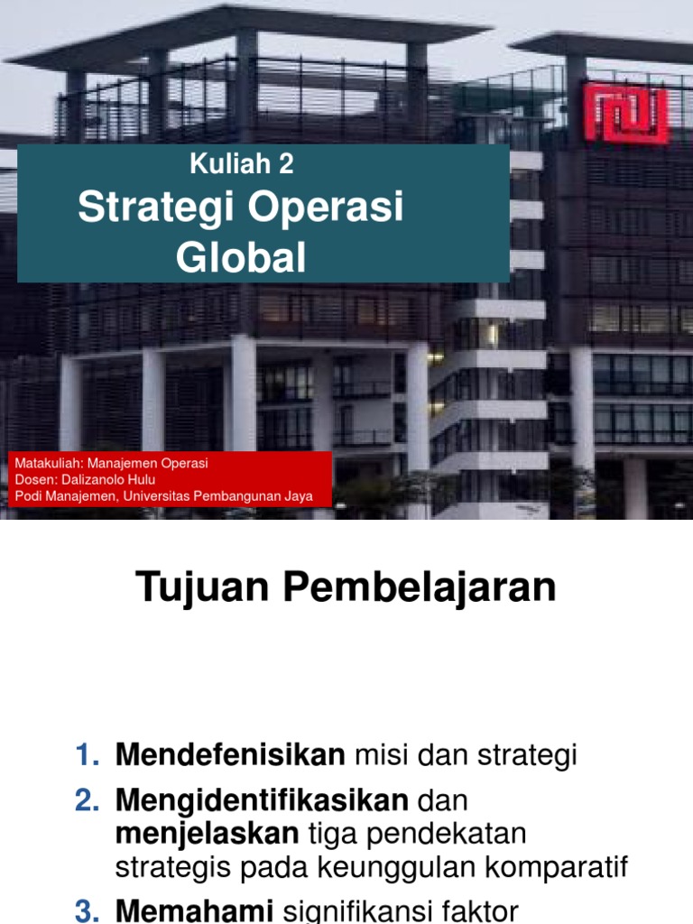 Kuliah 2 - Strategi Operasi Global - Ok | PDF