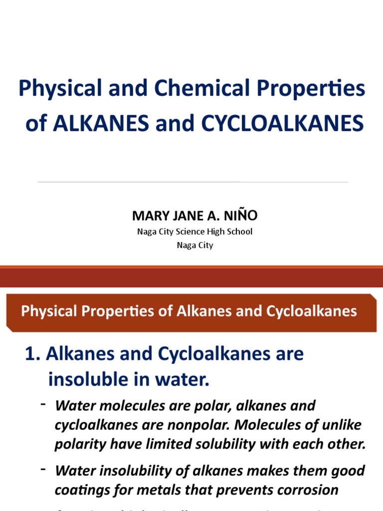 Alkanes and Cycloalkanes Properties | PDF | Alkane | Combustion