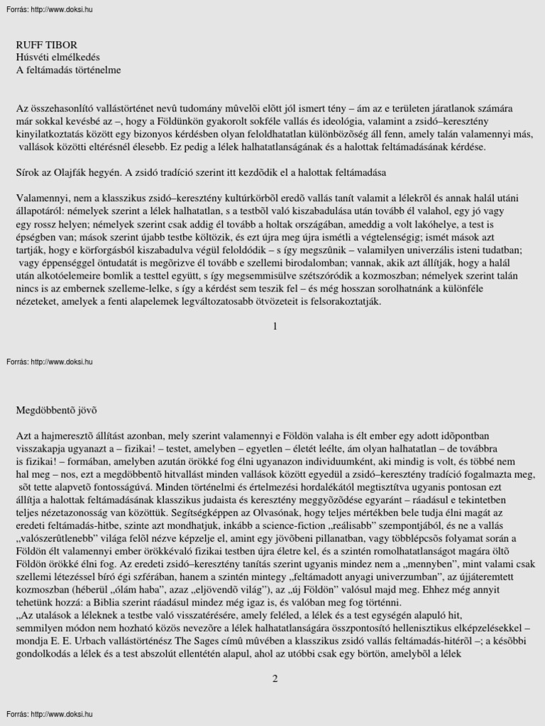 Ruff Tibor A Feltamadas Tortenelme | PDF