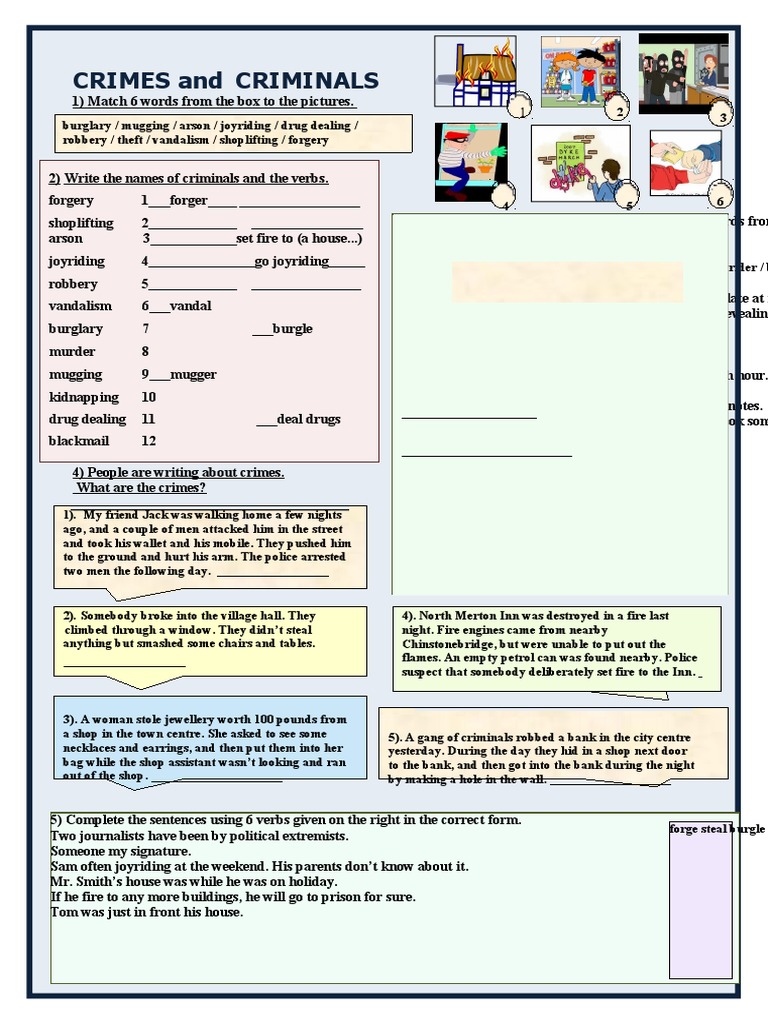 Crimes and Criminals - Vocabulary | PDF | Burglary | Criminology