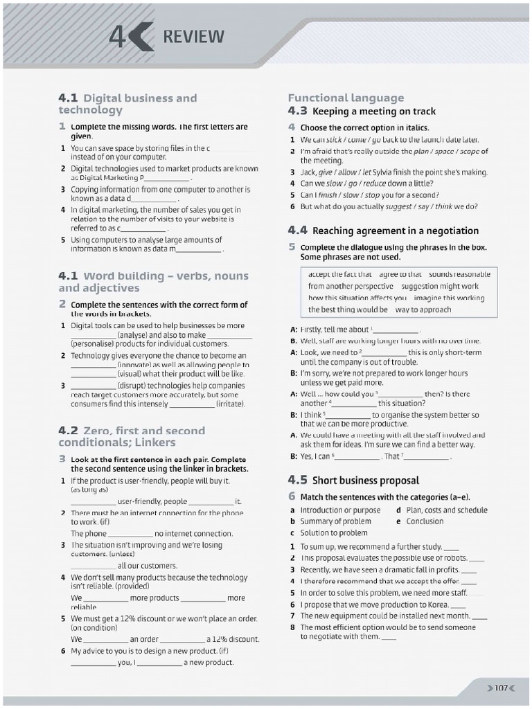 Business Partner B2 Unit 4 Test | PDF