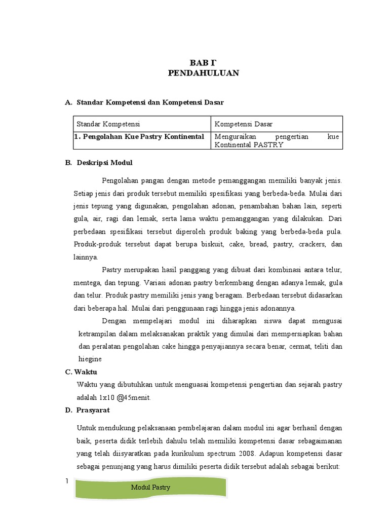 Modul SEJARAH PASTRY | PDF