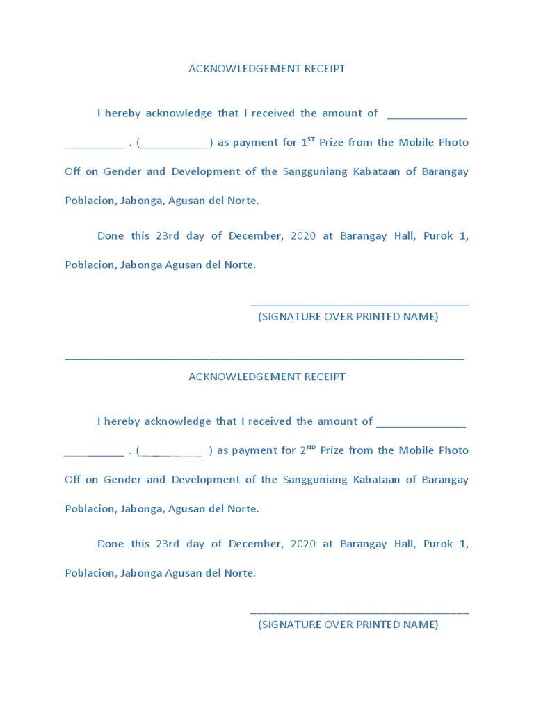 Acknowledgement Receipt | PDF | Market (Economics) | Banking