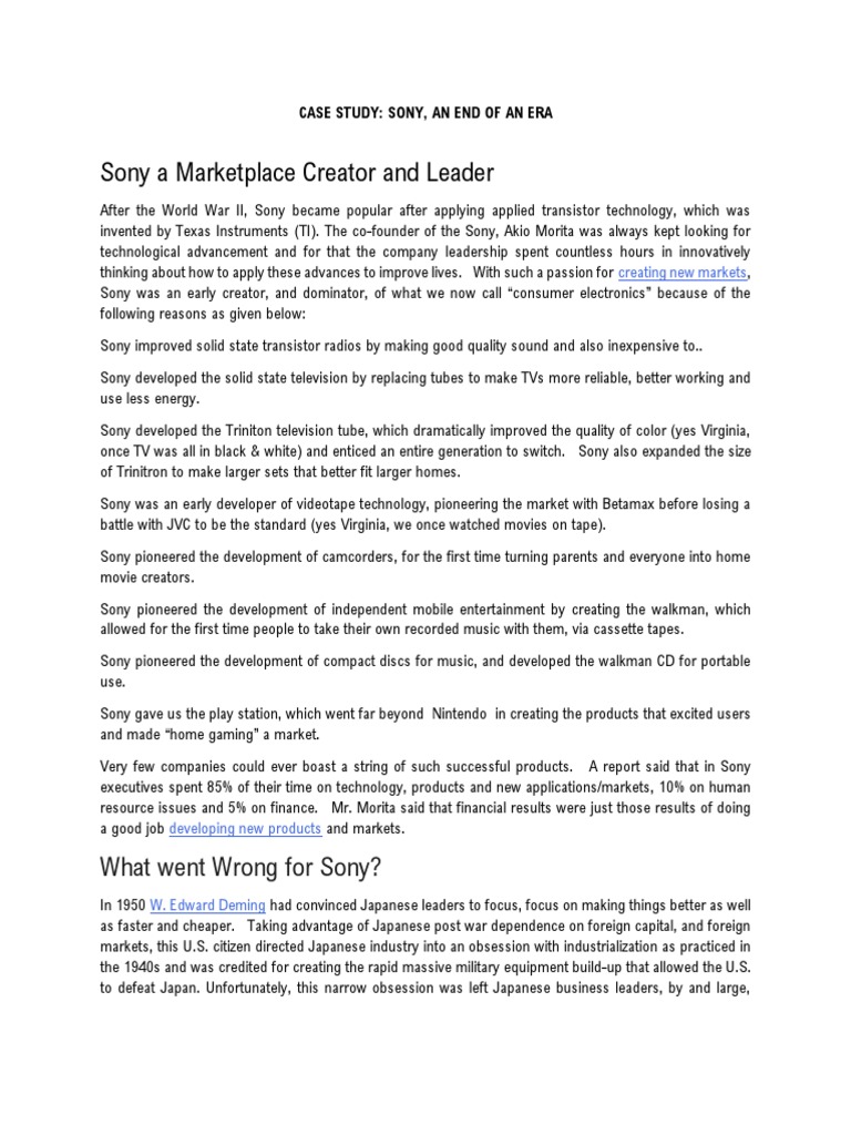 Mit Case Study | PDF | Sony | Information And Communications Technology