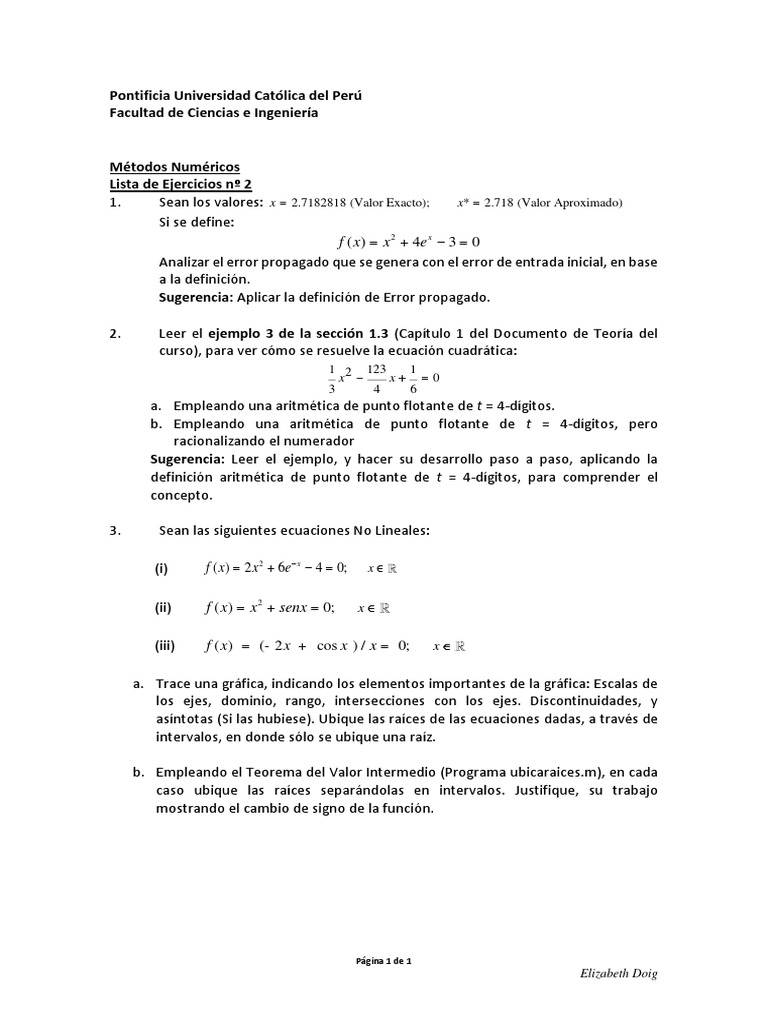 Lista de Ejercicios 2 | PDF
