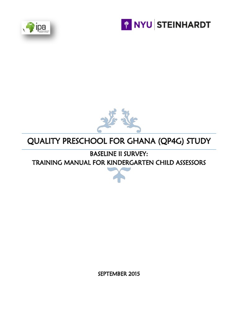 IDELA Tool Training Manual for Assessors | PDF | Preschool | Informed ...