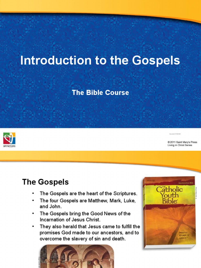 Introduction To The Gospels-Week1 | PDF | Jesus | Gospel Of Mark