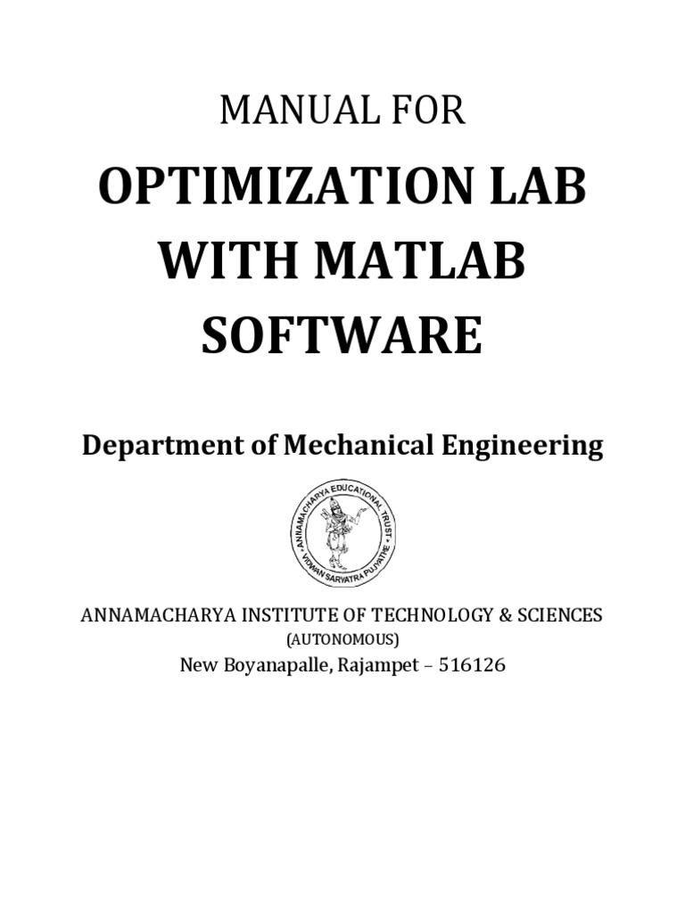 Matlab Manual 2020 21 Mechanical | PDF | Matlab | Control Flow
