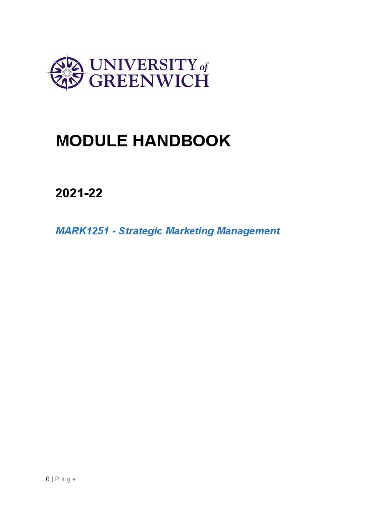 Strategic Marketing Module Guide | PDF | Educational Assessment | Theory