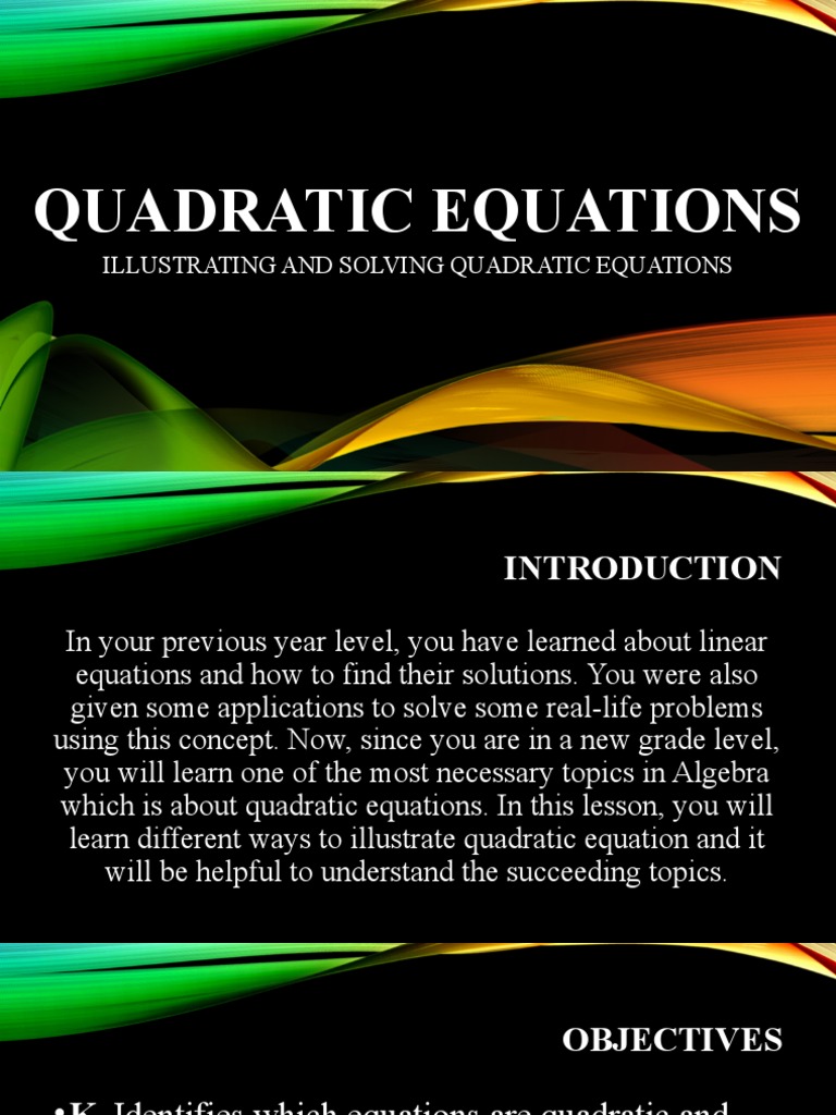 Quadratic Equations D1 | PDF | Equations | Quadratic Equation