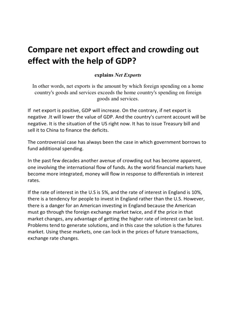 C Compare Net Export Effect and Crowding Out Effect With The Help of ...