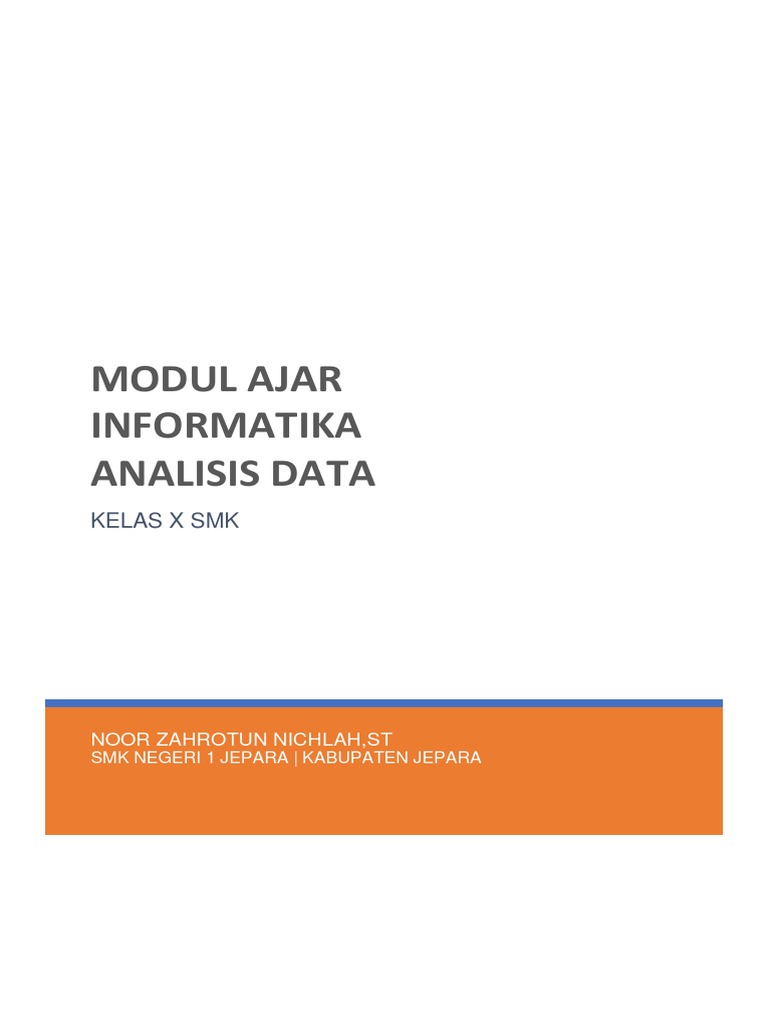Modul Ajar Informatika 5 - Analisis Data | PDF