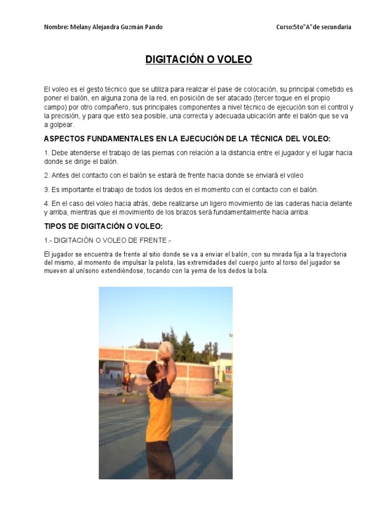 Digitación o Voleo | PDF | Vóleibol | Deportes