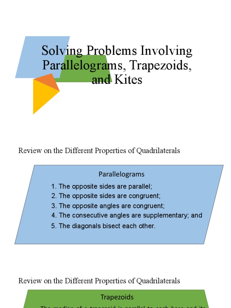Solving Problems Involving Parallelograms, Trapezoids, and | PDF ...