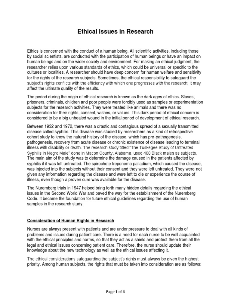 Ethical Issues in Research | PDF | Experiment | Informed Consent