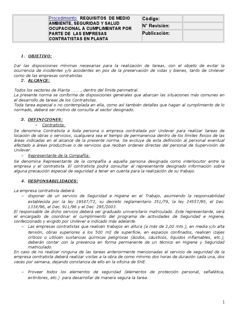 Requisitos de Seguridad para Contratistas | PDF | Residuos | Soldadura