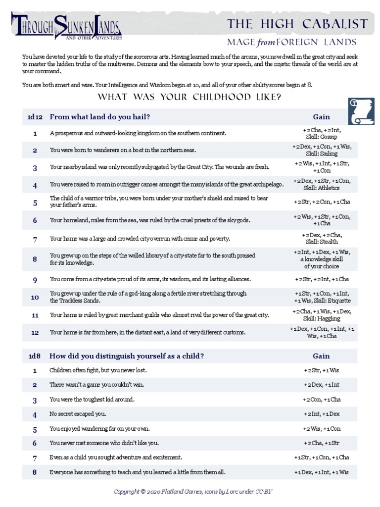 The High Cabalist Playbook for Through Sunken Lands | PDF