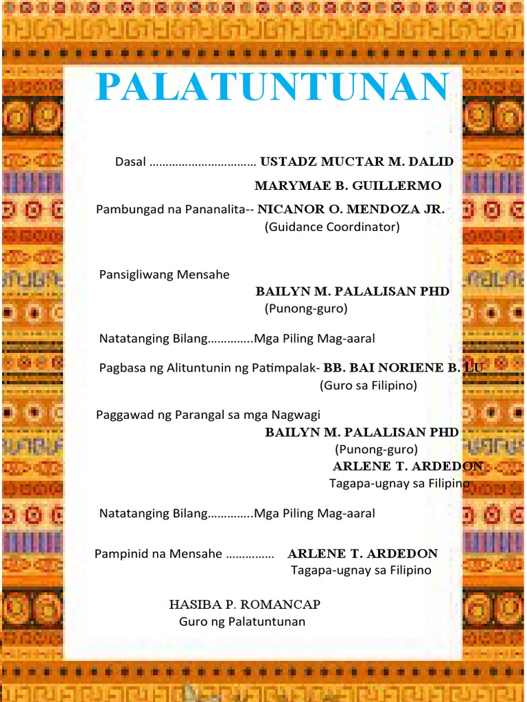 Buwan NG Wika Program | PDF